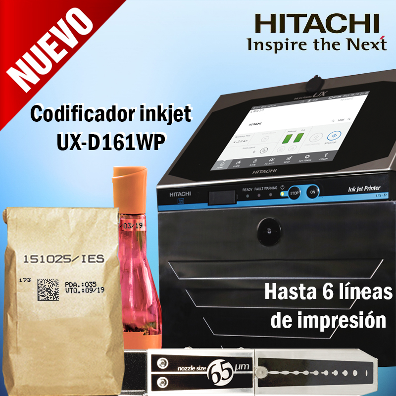 Codificadora inkjet UX HITACHI ¡Nuevo modelo! – Industrial Cody